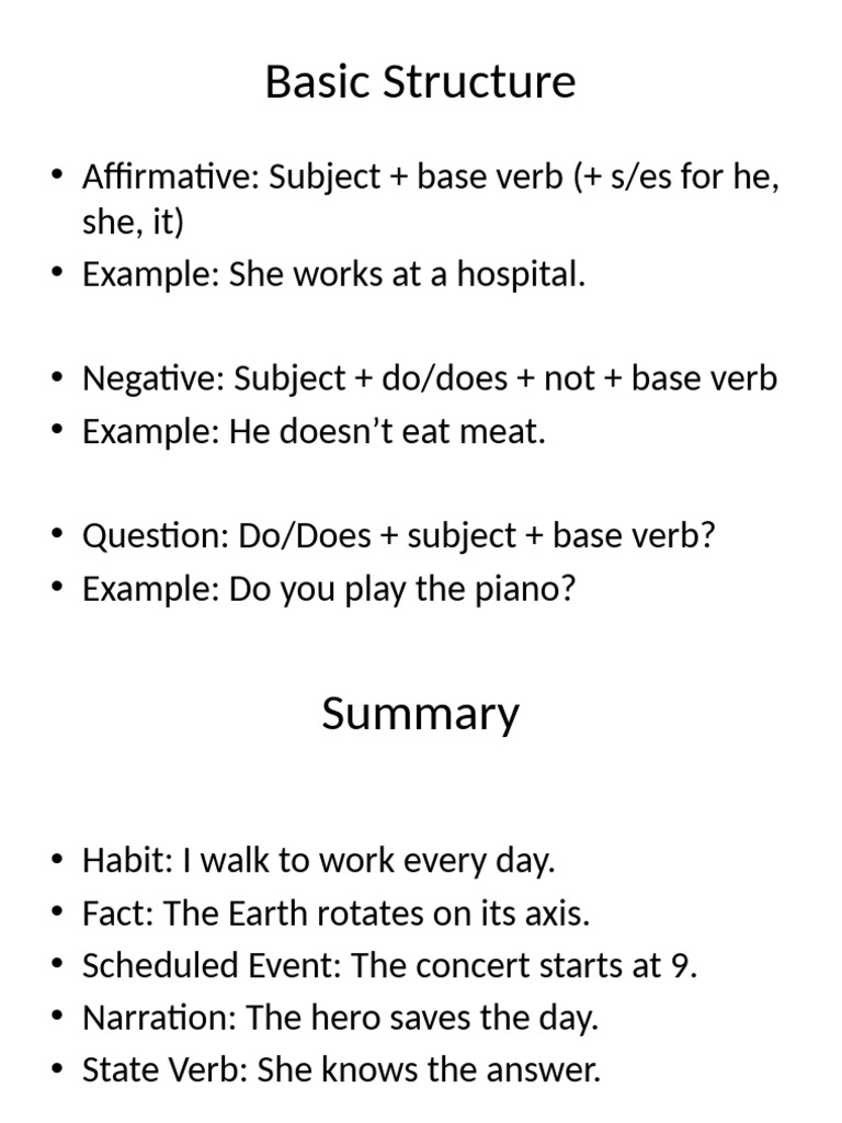 Lecture1 SimplePresentTense Advanced2 | PDF