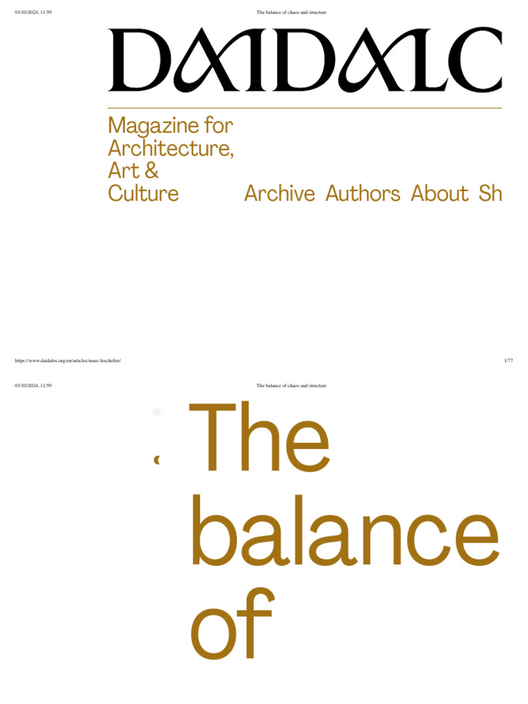 Chaos and Structure in Architecture | PDF | Space