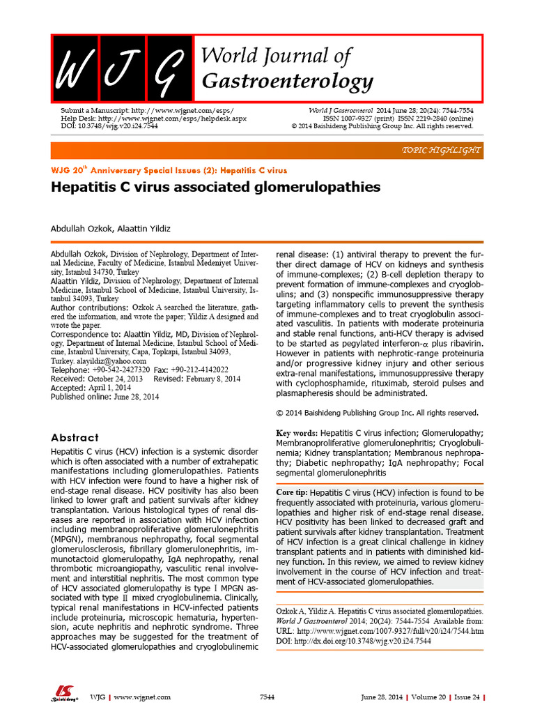 HCV and Associated Glomerulopathies | PDF | Kidney Disease | Hepatitis C