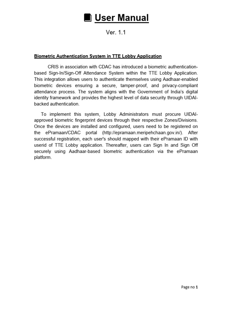 Biometric Attendance System Manual | PDF | Proxy Server | Biometrics