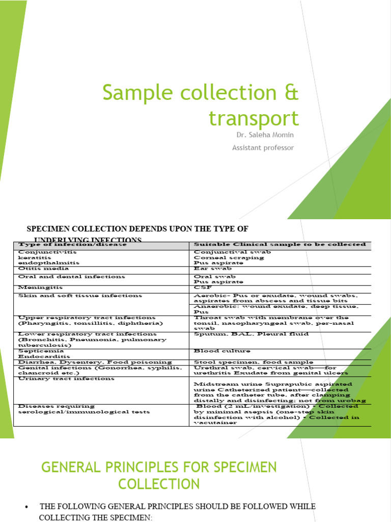 Sample Collection Transport 1 Pdf Pneumonia Infection