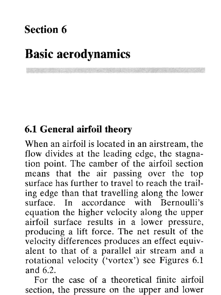 Basic Aerodynamics Section 6 Pdf Lift Force Airfoil