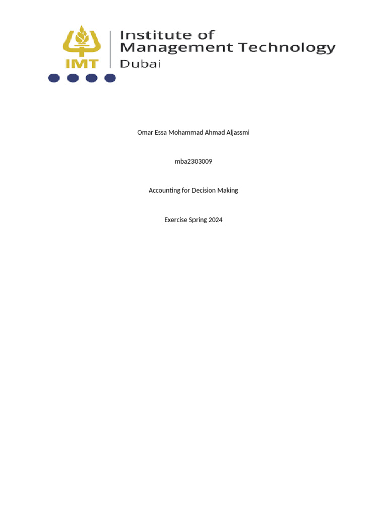 Omar Essa Mohammad Ahmad Aljassmi | PDF | Cost Of Goods Sold | Retained Earnings