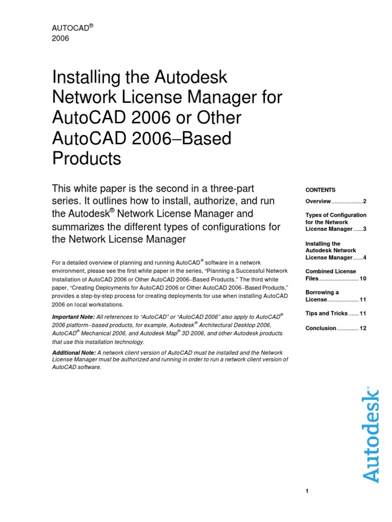 AutoCAD 2006 Installing Network License Manager0 | PDF | Auto Cad ...