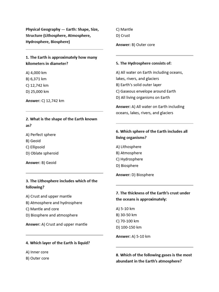Earth’s Geography: Shape, Size, Layers | PDF | Rock (Geology) | Plate ...