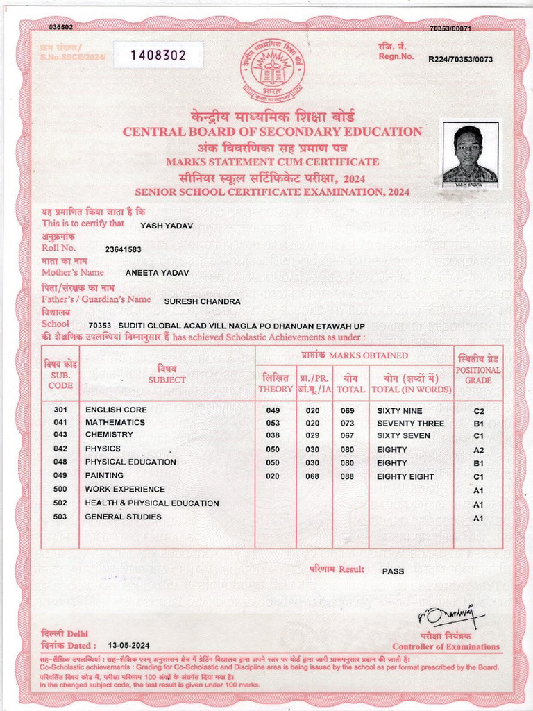 12 Marksheet | PDF