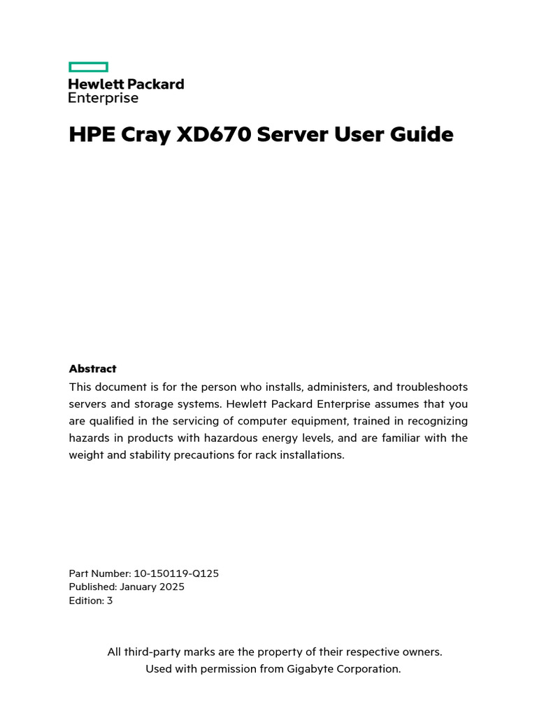 HPE Cray XD670 Server User Guide | PDF | Electrostatic Discharge ...