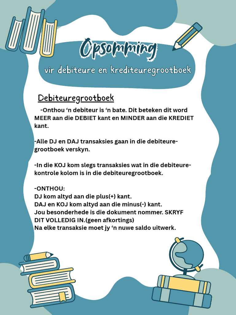 Joernale en Grootboek Opsomming | PDF