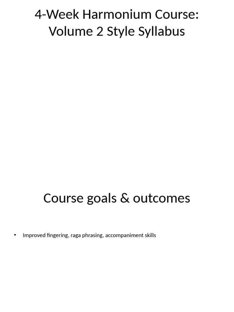 Practice Plan Syllabus 4 Week Course | PDF