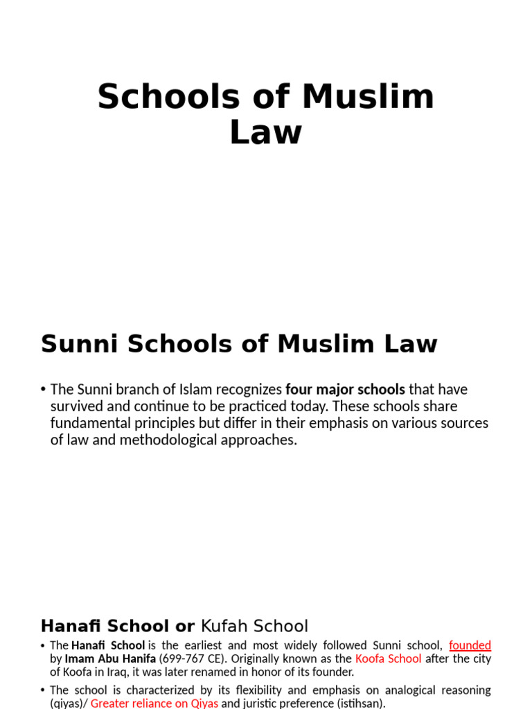 Overview of Muslim Law Schools | PDF | Shia Islam | Hadith