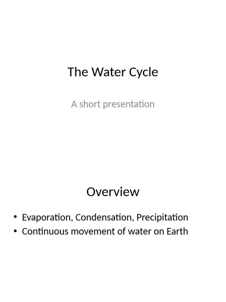 The Water Cycle | PDF