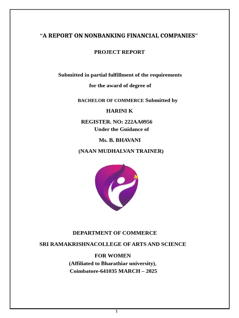 Harini NM Project | PDF | Financial Analyst | Securities (Finance)