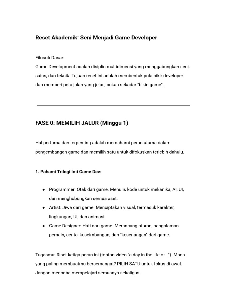 Panduan Menjadi Game Developer Pemula | PDF