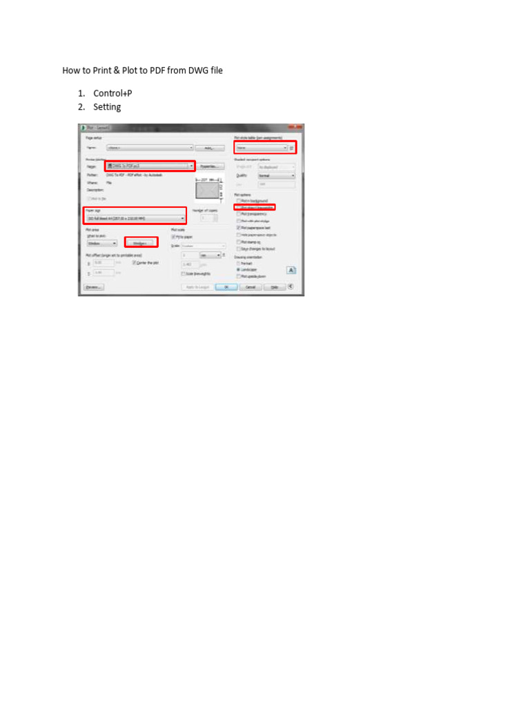 Cara Print & Plot Ke File PDF Dari DWG | PDF