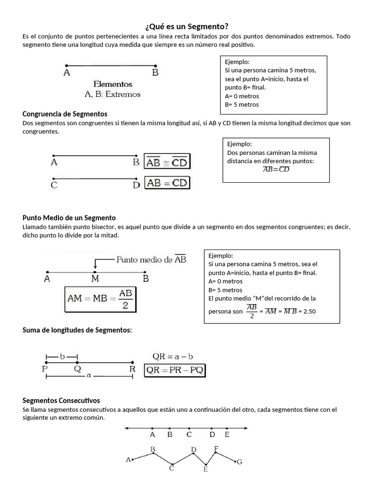 Qué Es Un Segmento | PDF | Longitud | Geometría