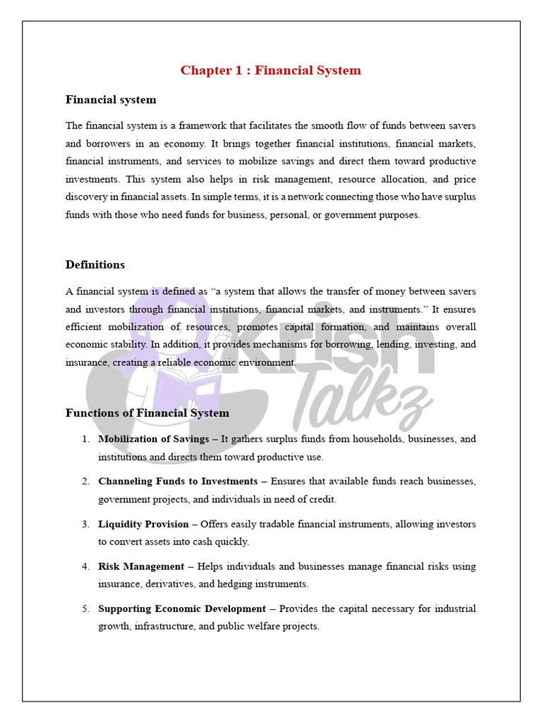 5th Sem BBA FMI Detailed Notes - Krishtalkz | PDF | Financial Markets ...