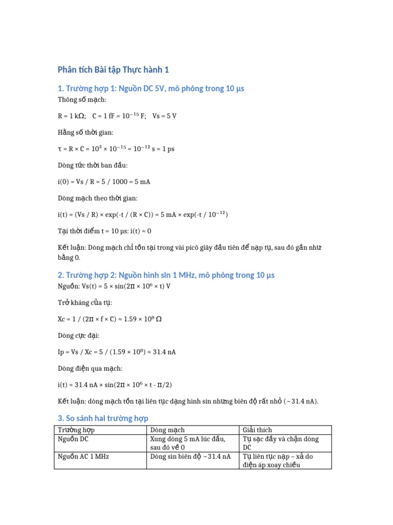 Phan Tich Bai Tap Thuc Hanh 1 | PDF