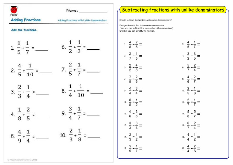 Grade 7 Math - Fractions | PDF
