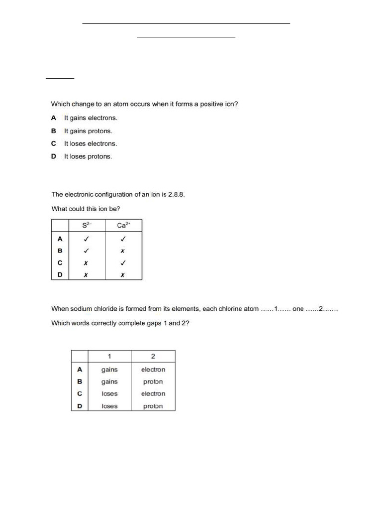 Grade 9 Chemistry Exam December 2024 | PDF | Ion | Chemical Compounds