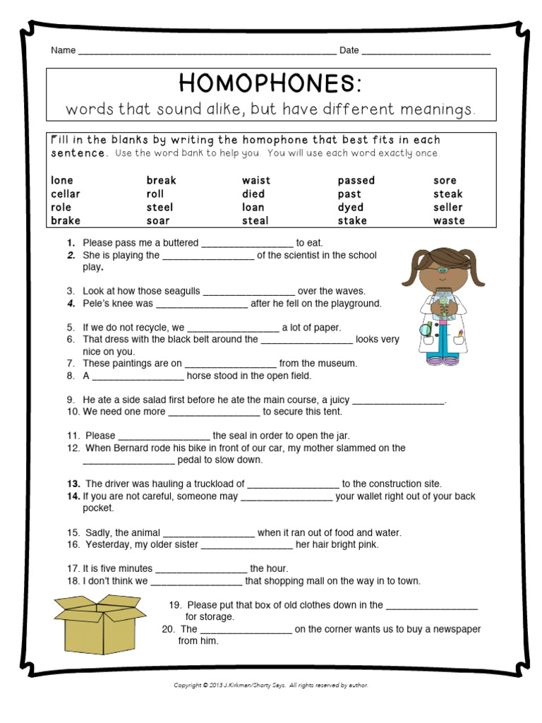 Homophone Fill-in-the-Blank Quiz | PDF | Chess | Chess Theory
