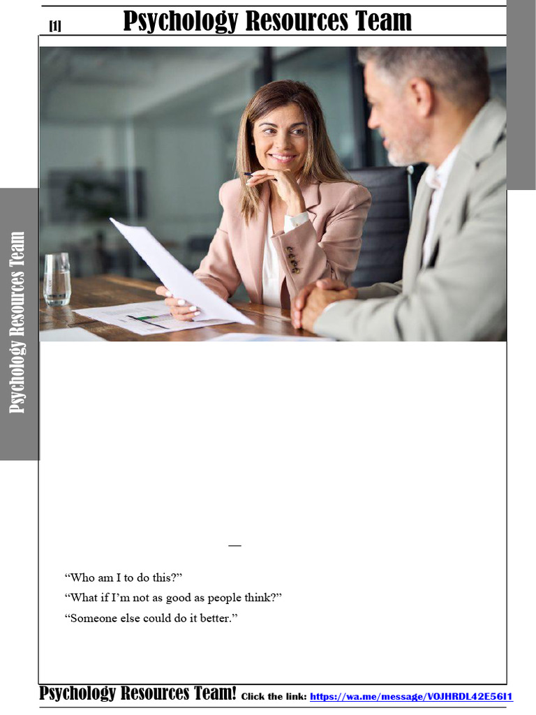 Confidence and Imposter Syndrome - Business Coaching Worksheet | PDF ...