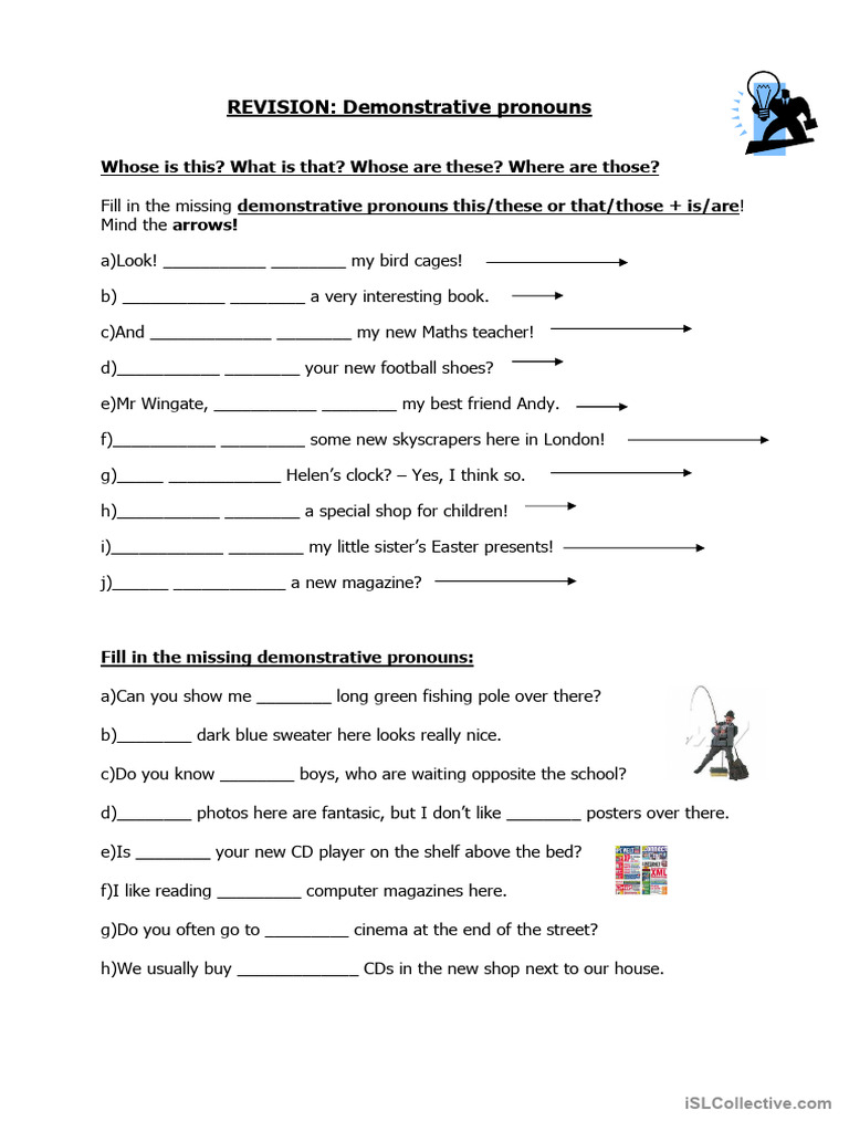 Revision - 'Demonstrative Pronouns | PDF