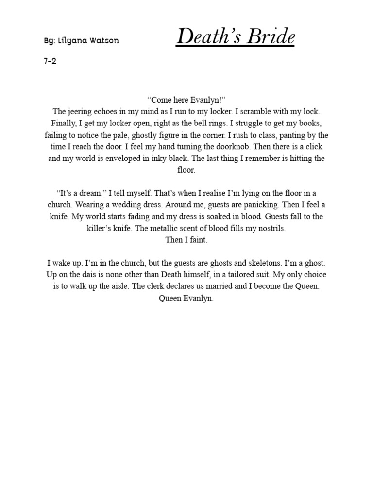 200 Word Story: Deaths Bride | PDF