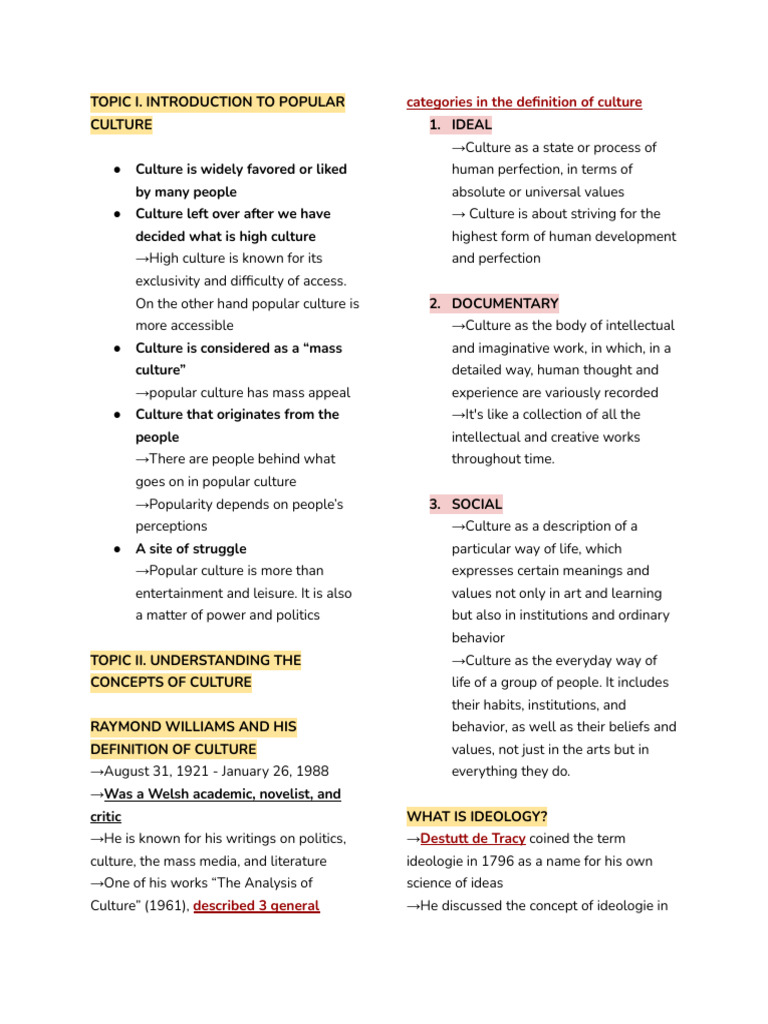 Introduction to Popular Culture Concepts | PDF | Ideologies | Philippines