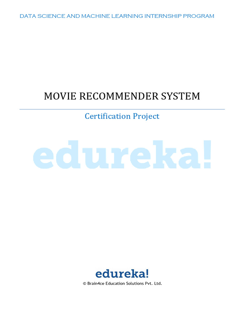 Movie Recommendation System Project | PDF | Streaming Media | Computing