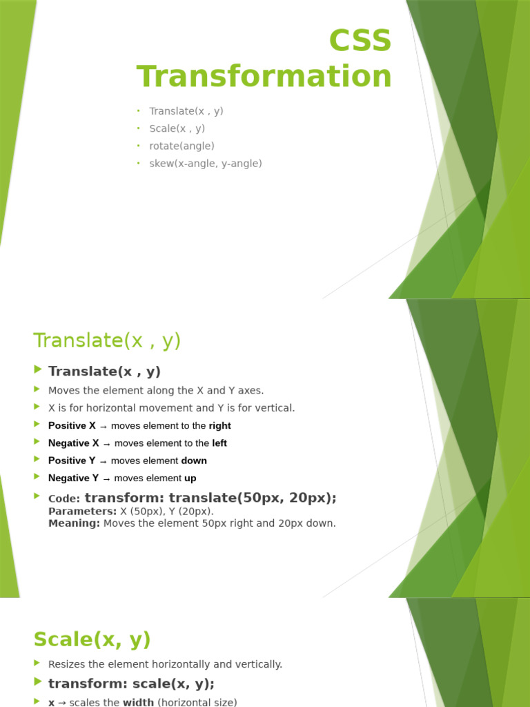 CSS Transformation | PDF | Rotation | Geometry