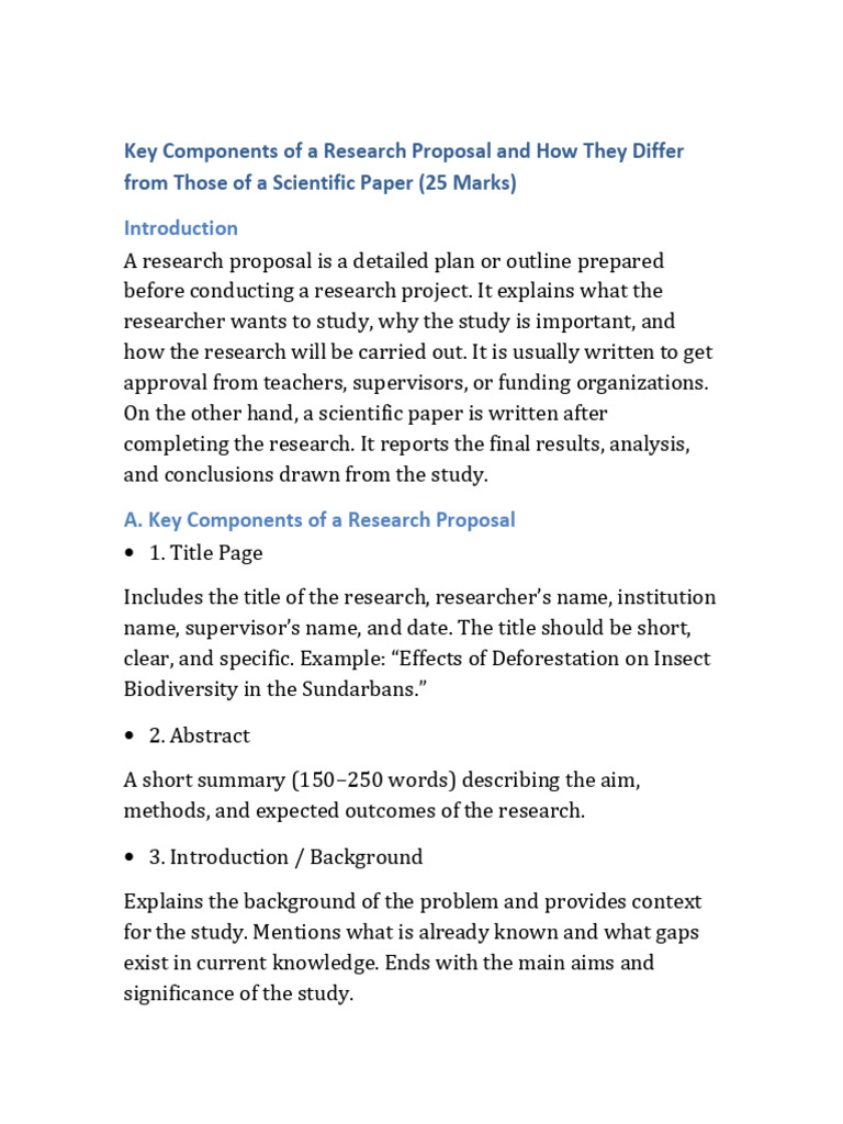 Research Proposal vs. Scientific Paper Guide | PDF | Methodology | Data