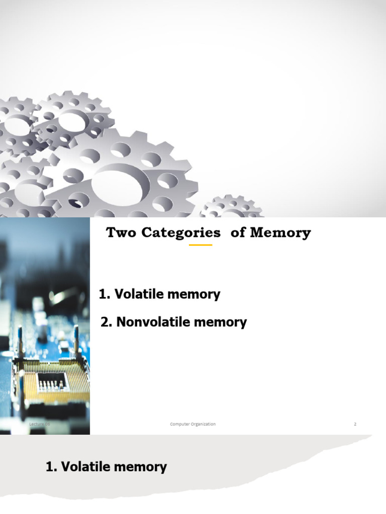 Lec. 6 Memory System Technology | PDF | Random Access Memory | Read Only Memory
