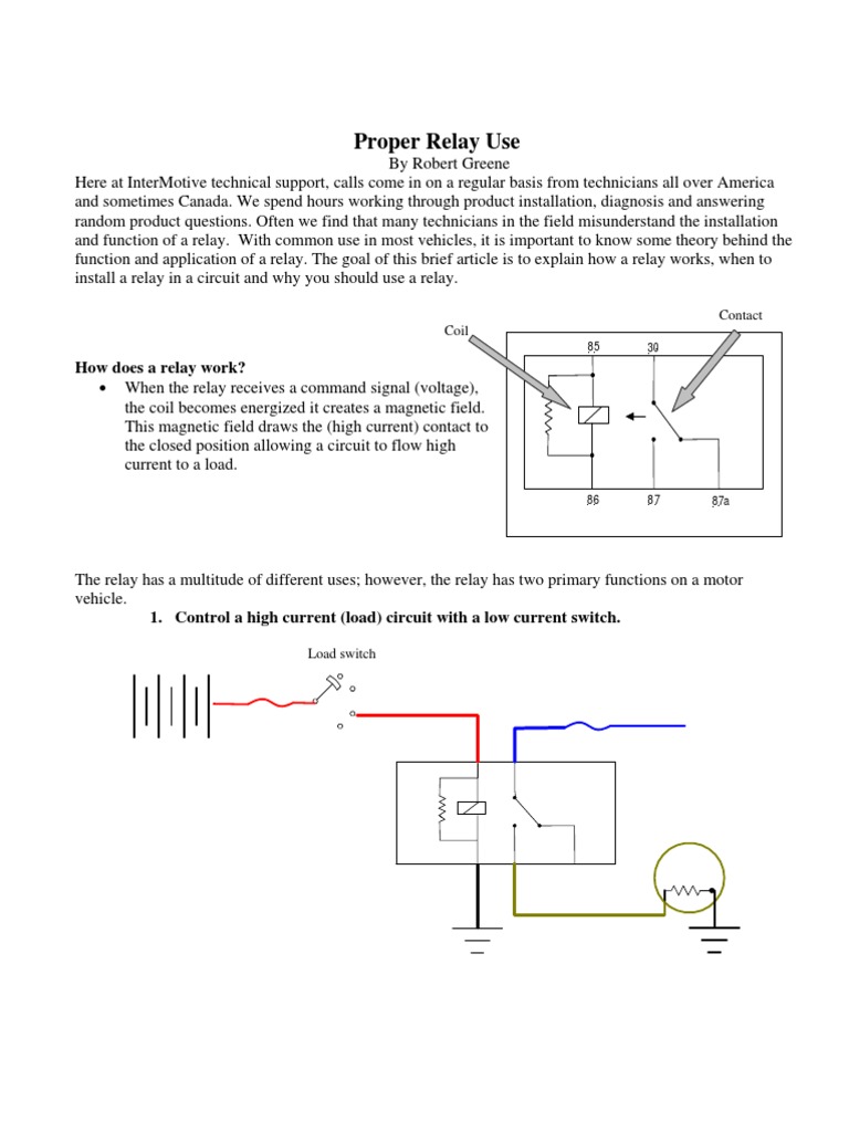 Proper Relay Use: How Does A Relay Work? | PDF | Relay | Switch