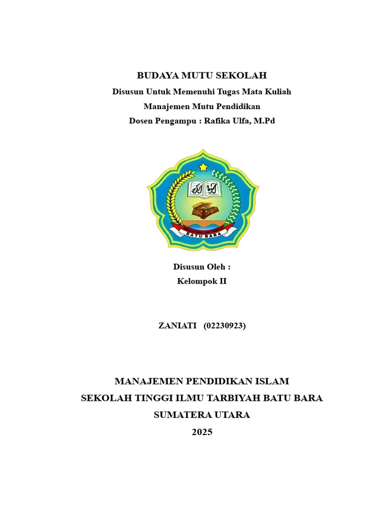 Strategi Budaya Mutu Sekolah | PDF