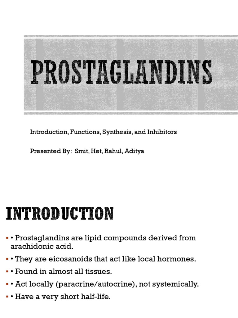 Prostaglandins: Functions and Inhibitors | PDF