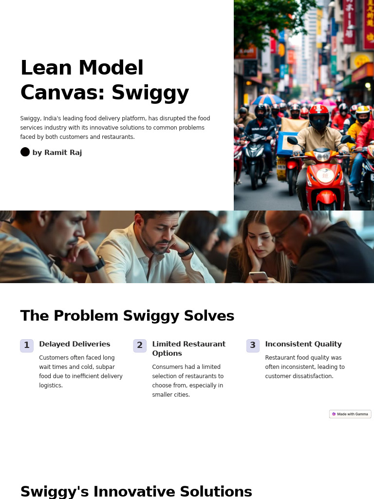 Swiggy Lean Model Canvas Overview | PDF | Subscription Business Model ...