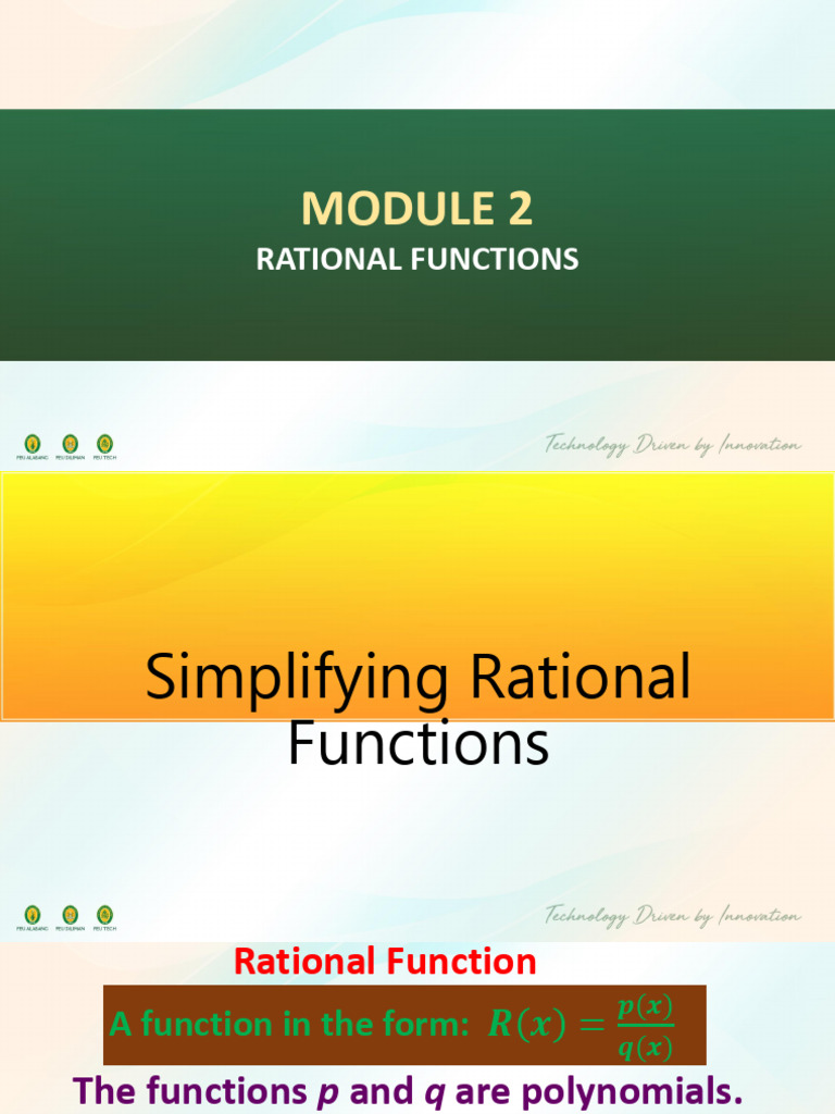 Simplifying Rational Functions Guide | PDF | Mathematical Analysis ...