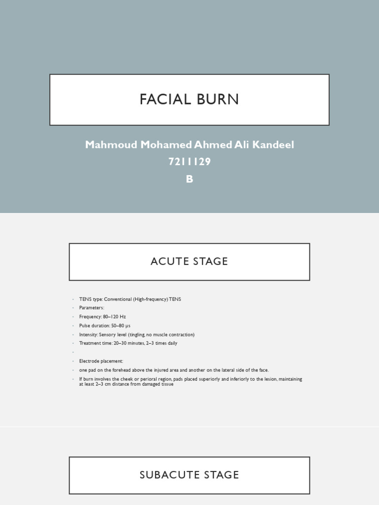 TENS Protocols for Facial Burn Treatment | PDF | Diseases And Disorders ...