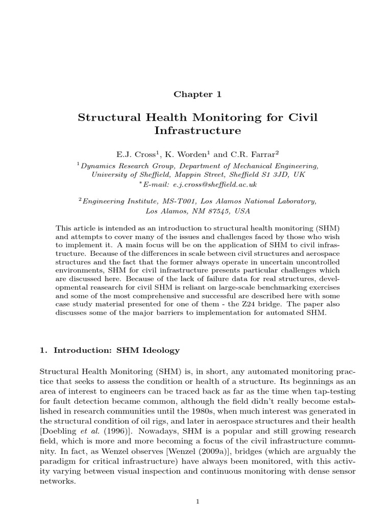 Introduction to Structural Health Monitoring | PDF | Pattern Recognition
