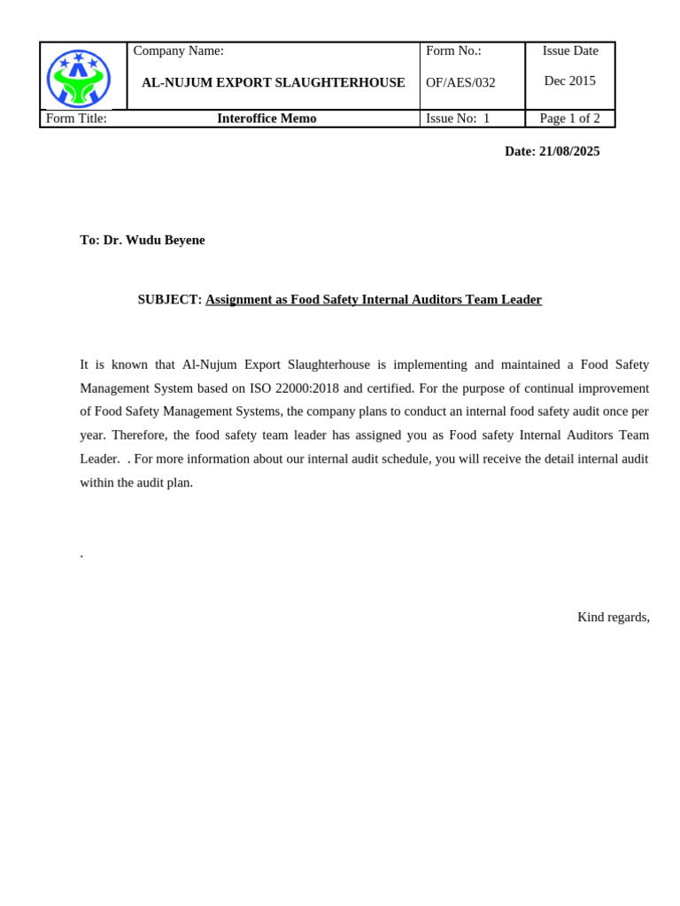 Audit Team Sep - Doc 2019 | PDF