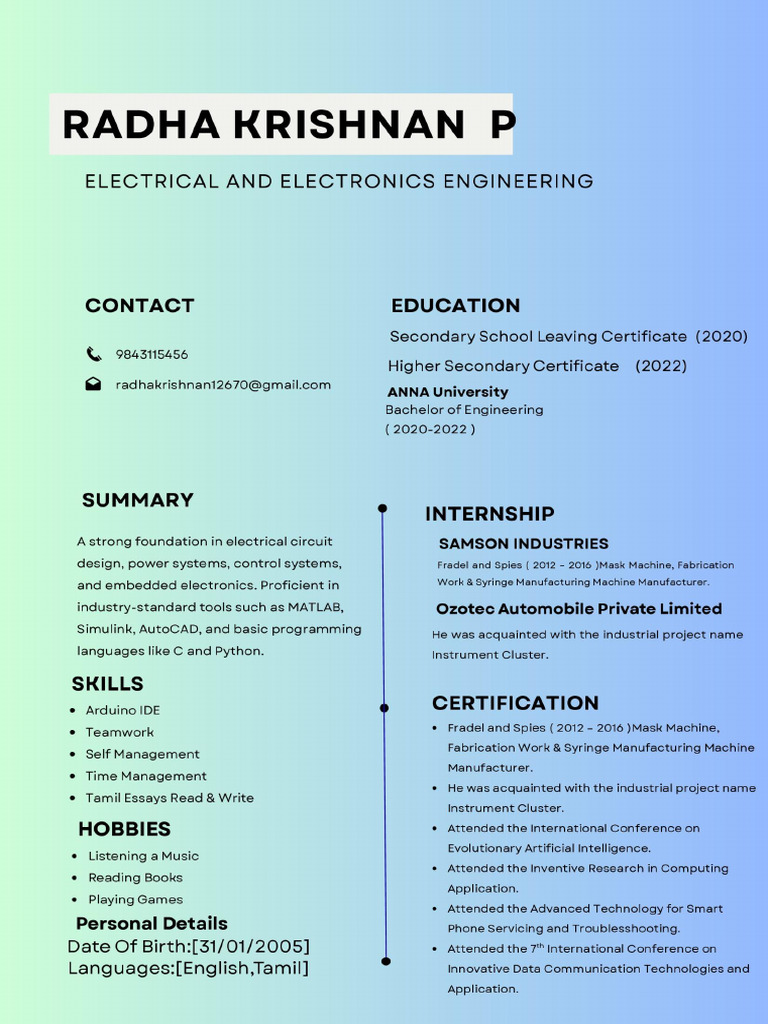 Radha Krishnan P Resume 3 | PDF