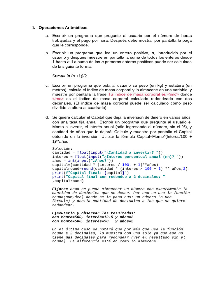 Python - Practica Datos Simples | PDF | Interés | Decimal