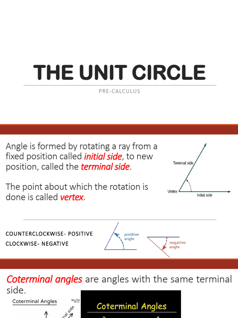 The Unit Circle and The Six Circular Functions | PDF
