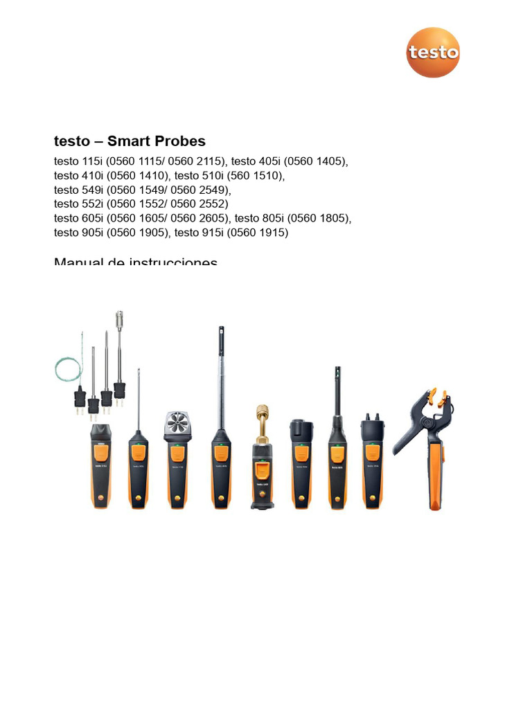 Smart Probes testo: Manual de Uso | PDF | Aplicación movil | Sensor
