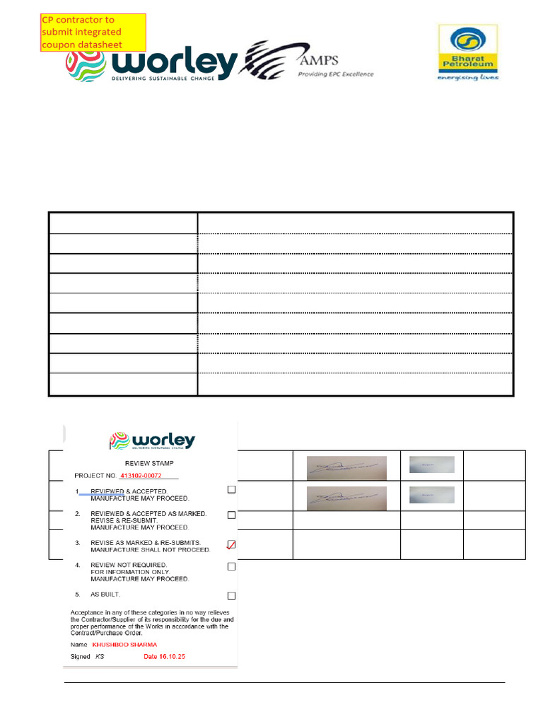 TCP System Materials Data Sheet for BPCL | PDF | Pipe (Fluid Conveyance ...