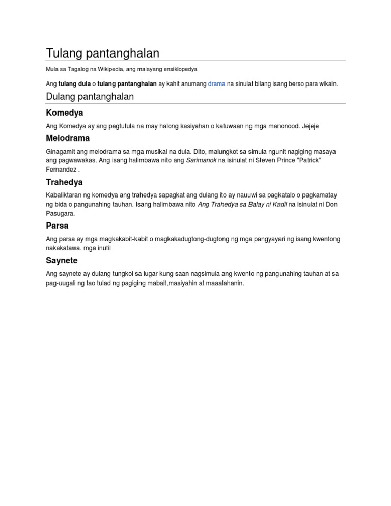 Tulang Pantanghalan | PDF