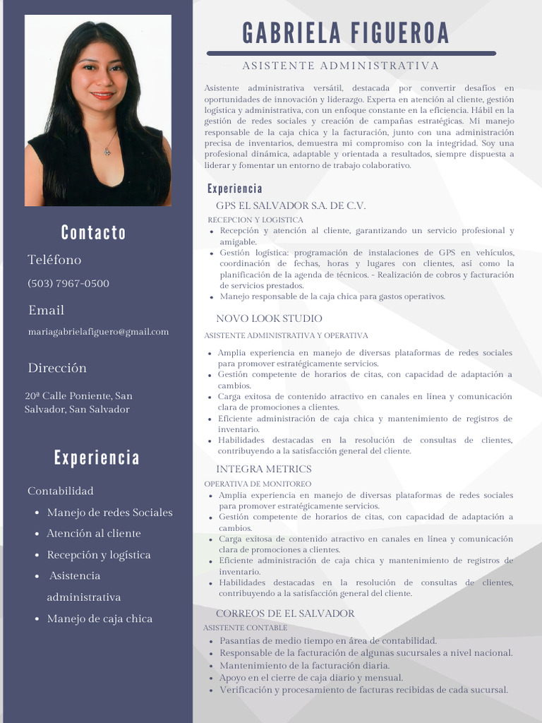 Asistente Administrativa en GPS El Salvador | PDF | Logística ...