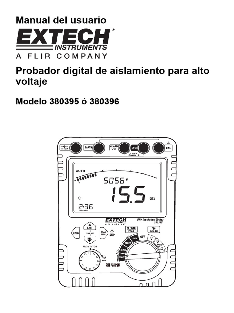 Probador de Aislamiento Alto Voltaje Extech | PDF | Aislador ...