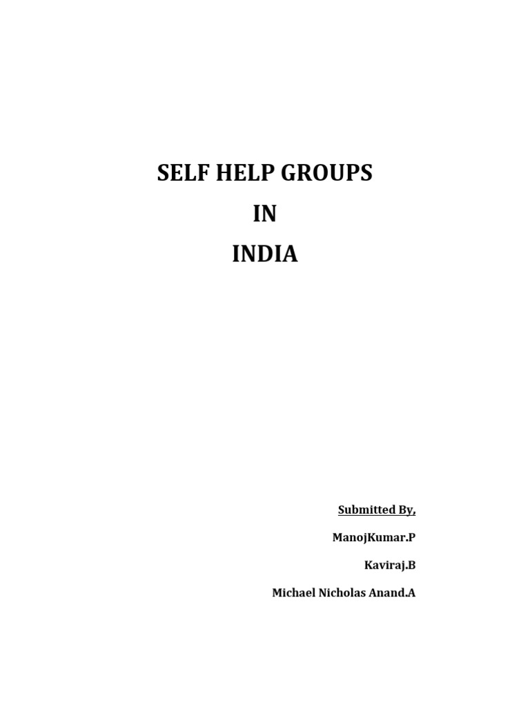 Self Help Groups | PDF | Governance | Non Governmental Organization