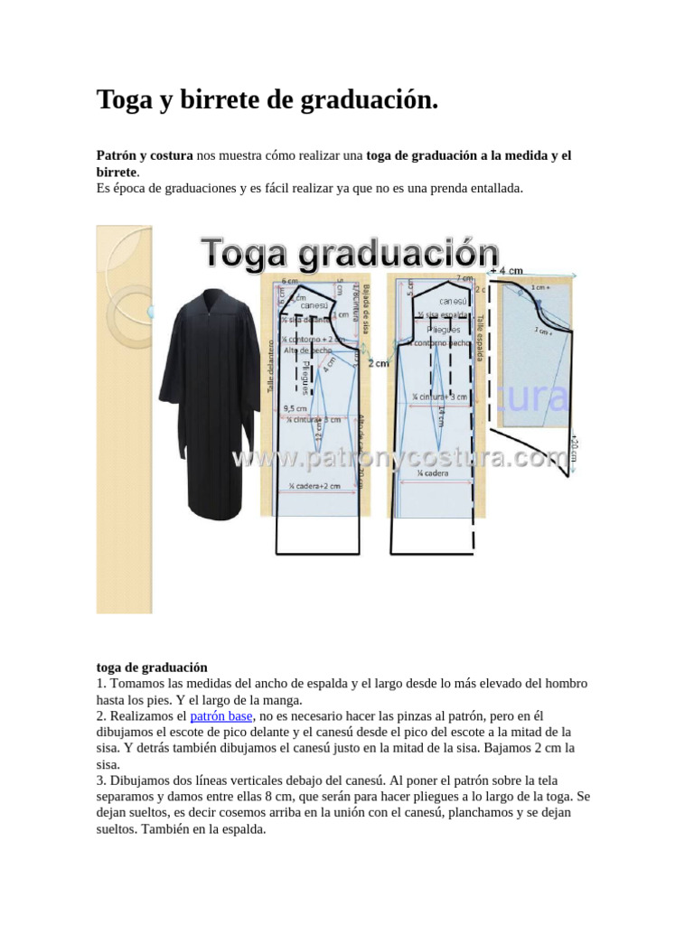 Cómo hacer toga y birrete de graduación | PDF | Moda | Ropa